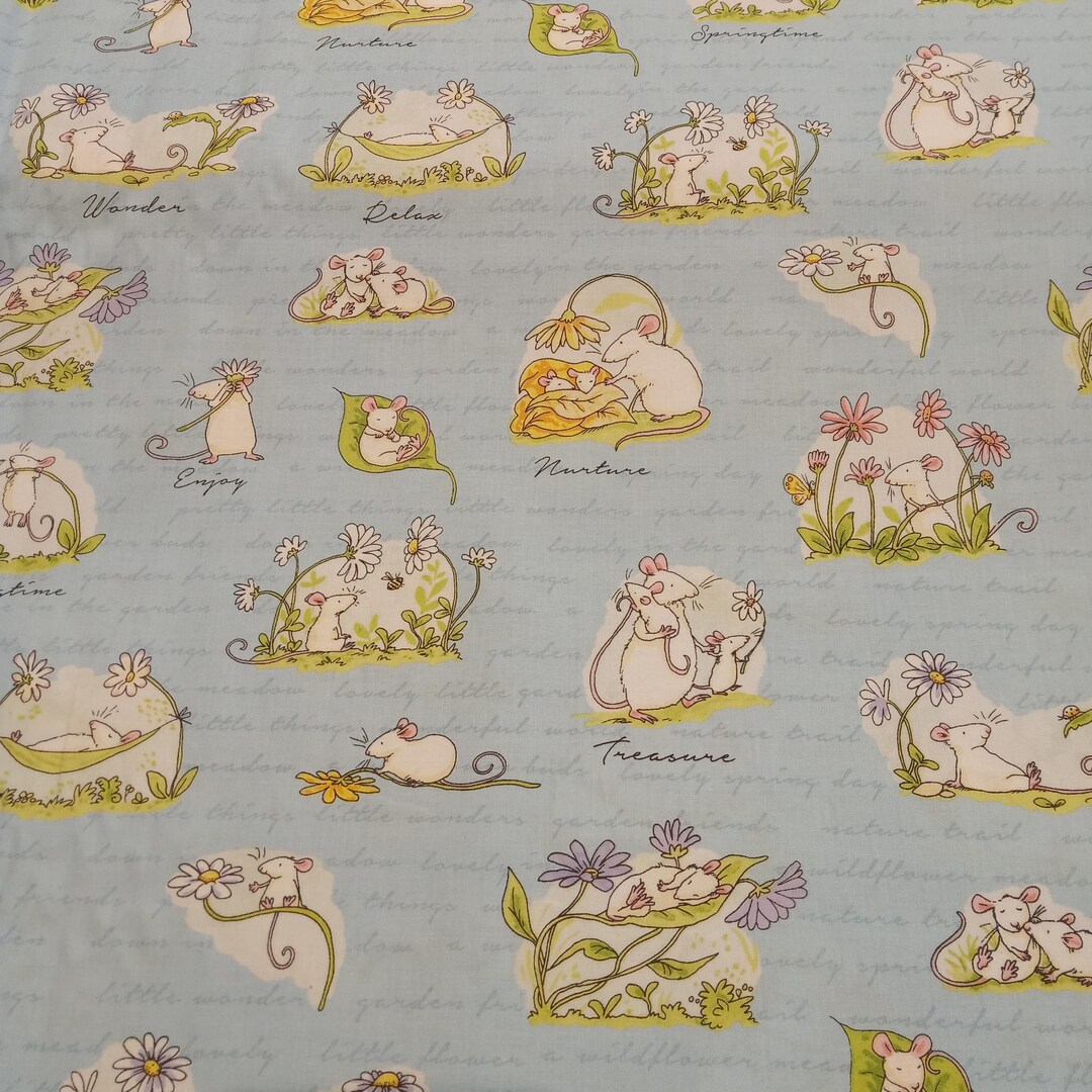 Clothworks 'daisy, Daisy' by Anita Jeram, Mice, Daisies, Quilting ...
