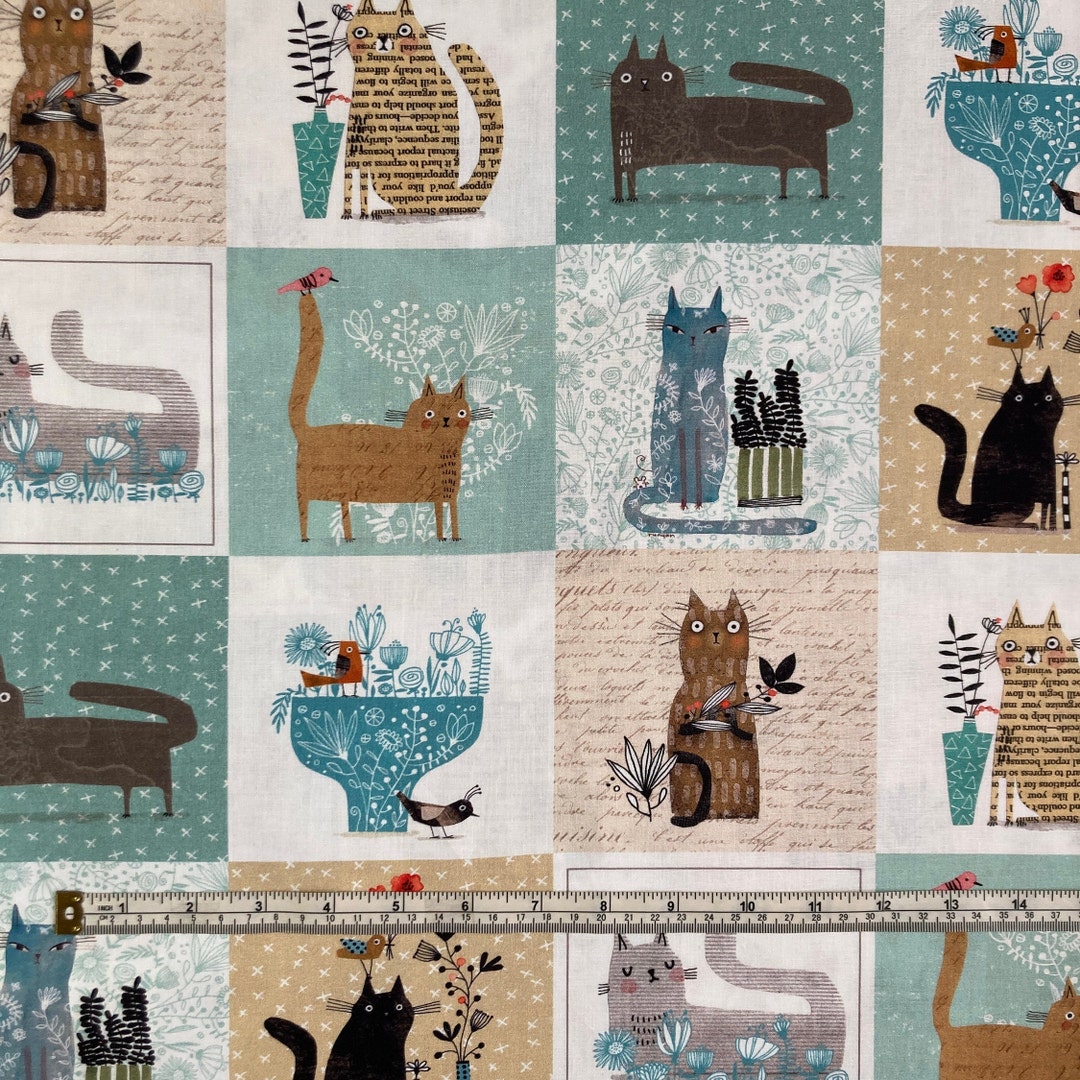 Cats and Dogs Quilting Cotton Fabric, Terry Runyon Design - Etsy
