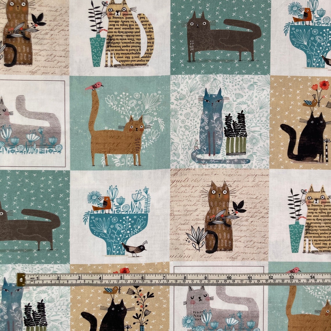 Cats and Dogs Quilting Cotton Fabric, Terry Runyon Design - Etsy