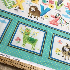 Fabric Quilt Panel 65 X 112ms, Alphabits Animal Alphabet Panel ...