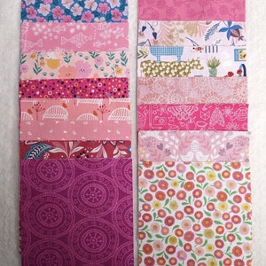 100% Cotton Charm Pack, 45 X 5'' Squares, 'pinks' Fabric, Quilting ...