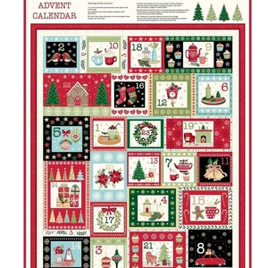 Fabric Advent Calendar Panel, Cosy Christmas, Makower, 100% Cotton ...