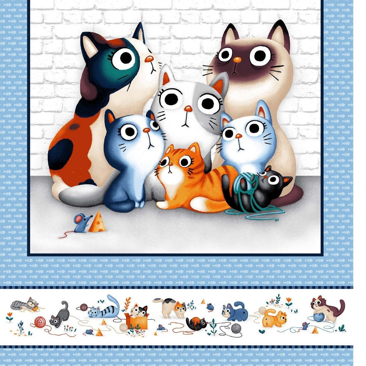 Fabric Panel Feline Friends Hello Cat Panel DC8648 Michael - Etsy UK