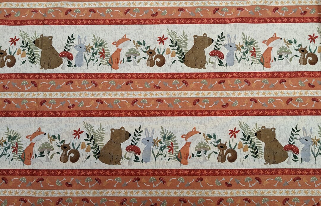 Forest Family by Deane Beesley Designs, Animals Stripe Border, Fabric ...