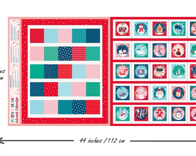 Fabric Advent Calendar Panel, Santa Paws, Makower, 100% Cotton ...