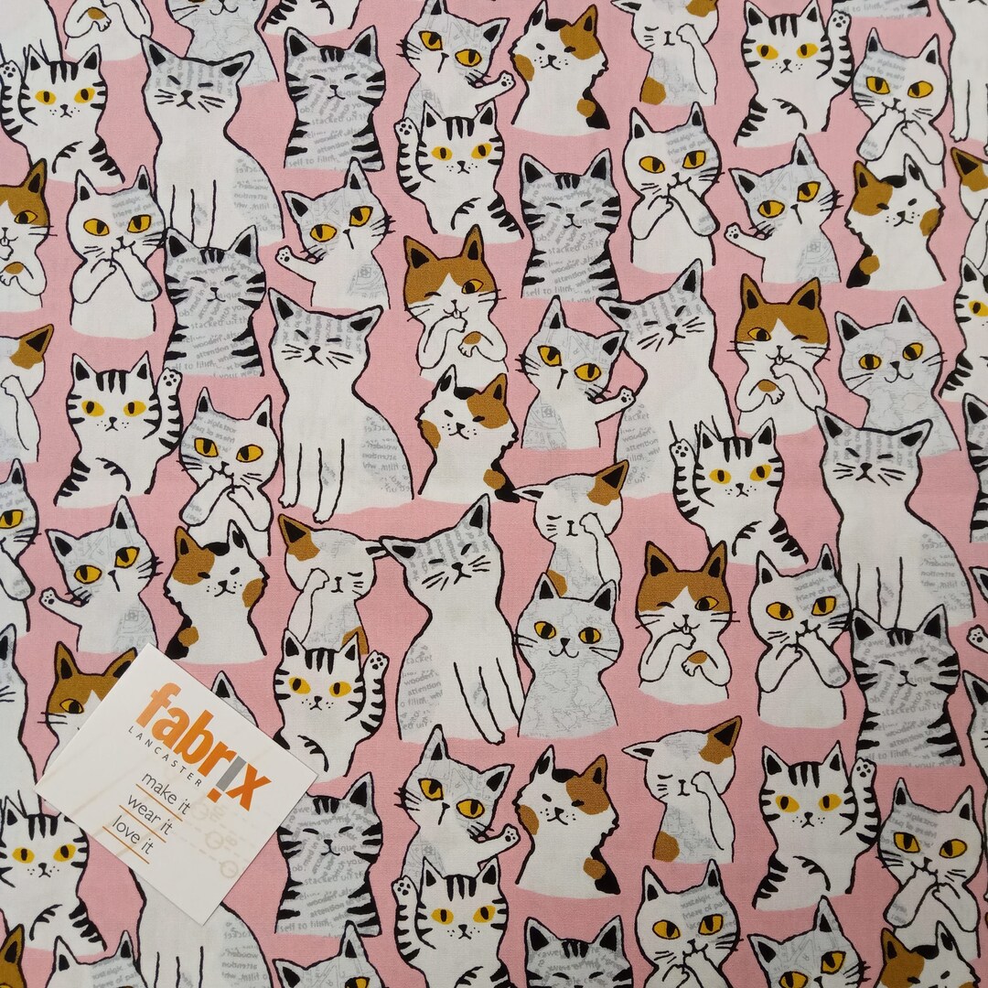 Japanese Fabric, Cool Cats, Cat, Kitties, Kitty, Quilting, Patchwork ...