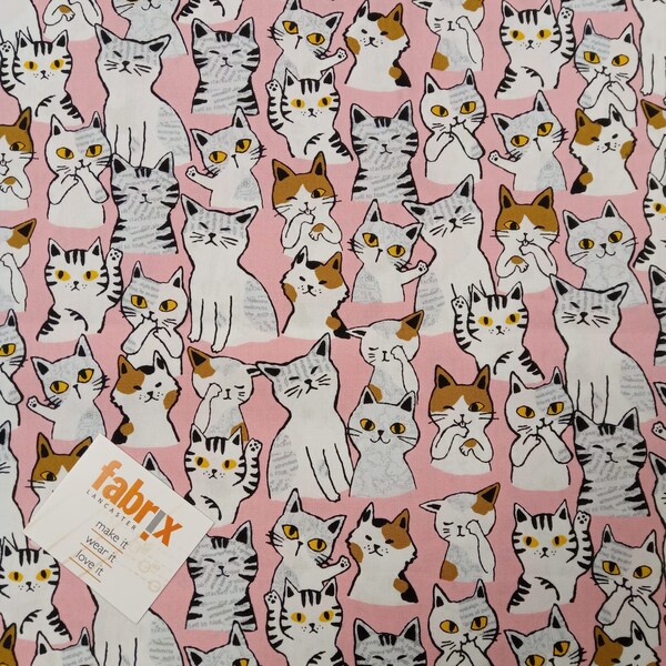 Cat Print Fabric - Etsy