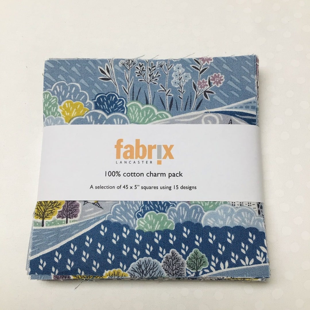 100% Cotton Charm Pack, 45 X 5'' Squares, Makower ' Heather and Sage ...