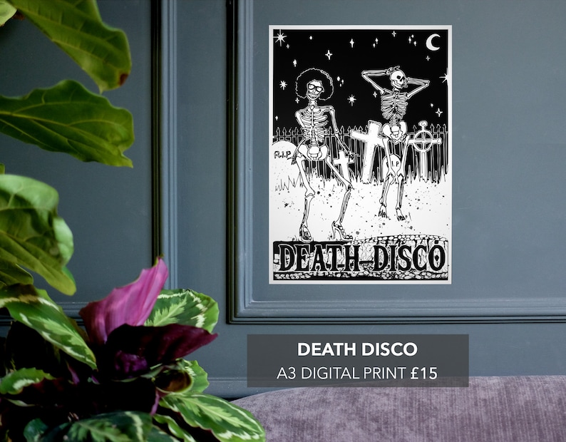 DEATH DISCO PRINT as Seen on Ghosts. - Etsy UK