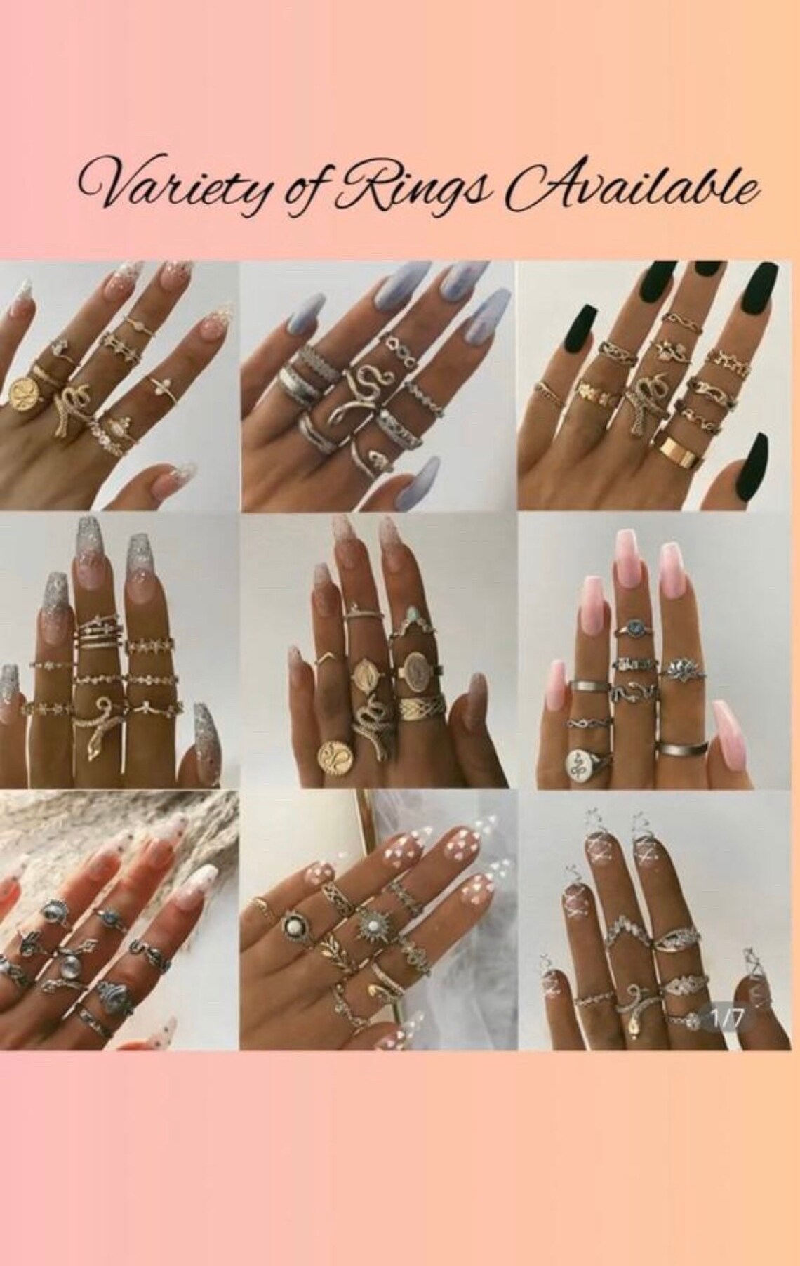 Ring Set, Multi Rings, Stackable Rings, Rings, Statement Rings, Silver ...