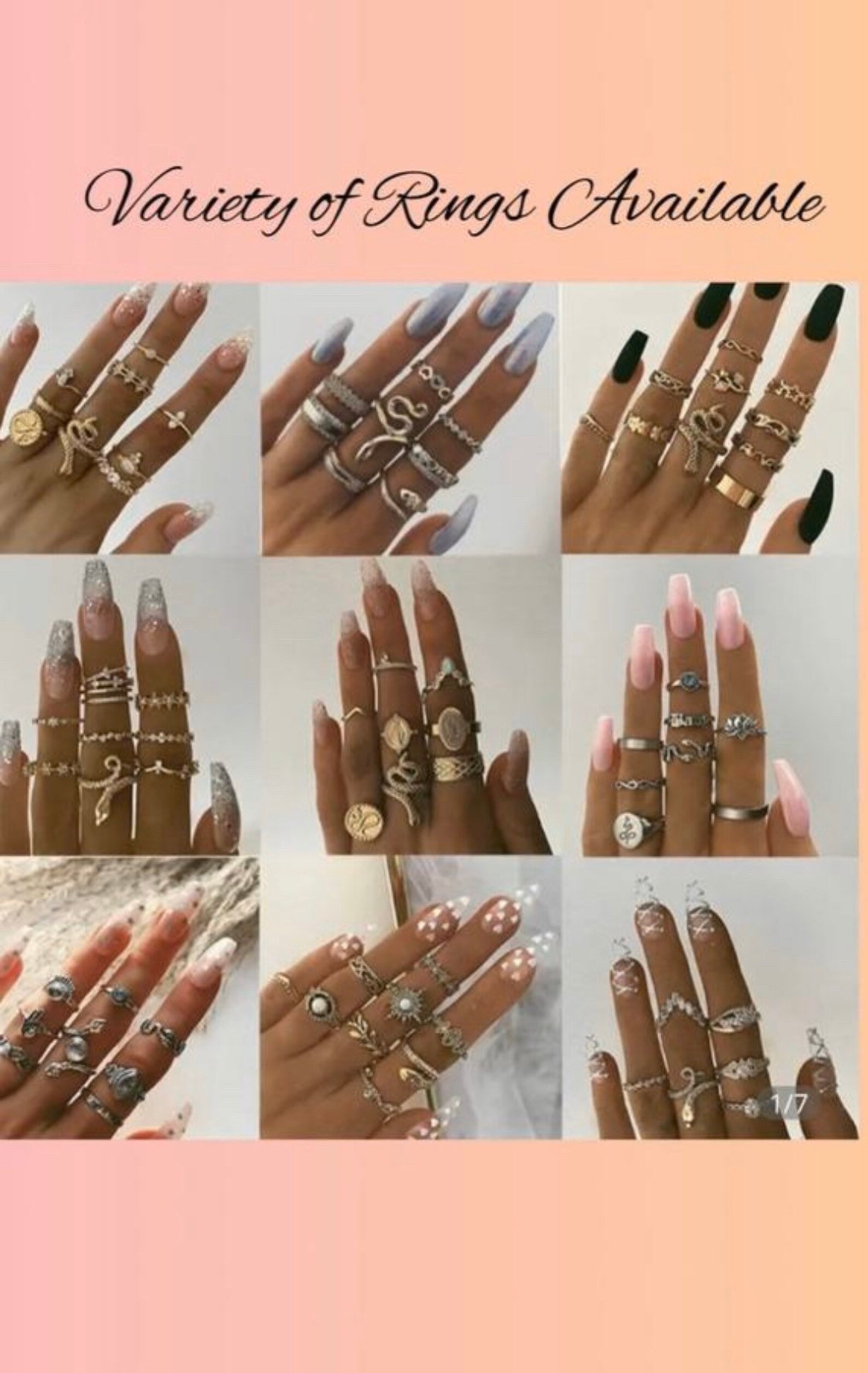 Ring Set, Multi Rings, Stackable Rings, Rings, Statement Rings, Silver ...