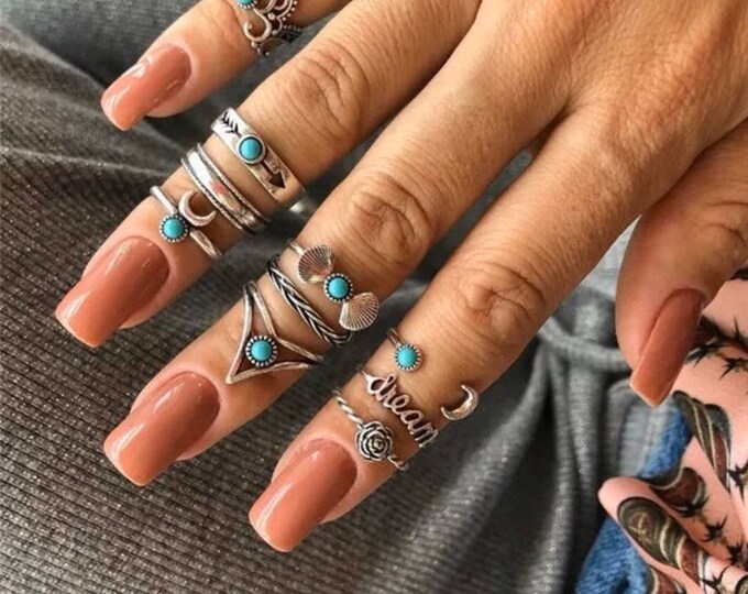 Ring Set,multi Rings, Stackable Rings, Rings, Statement Rings, Silver ...