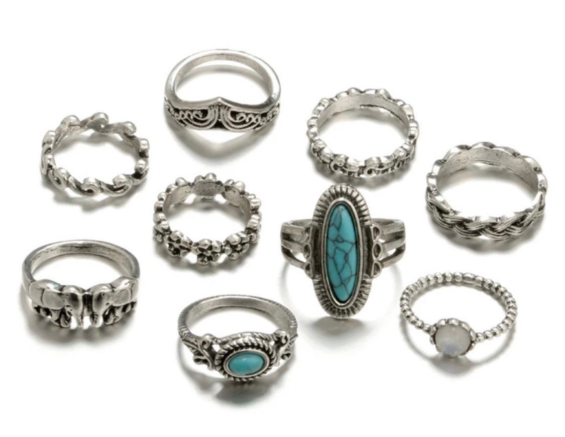 Ring Setmulti Rings Stackable Rings Rings Statement Rings - Etsy