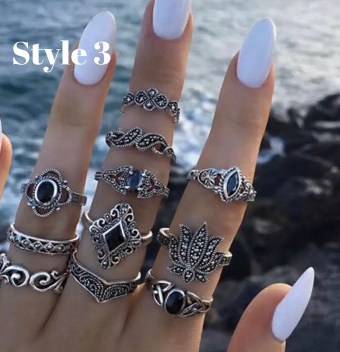 Ring Set, Multi Rings, Stackable Rings, Rings, Statement Rings, Silver ...