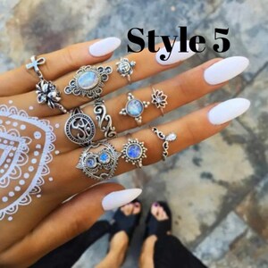 Ring Set, Multi Rings, Stackable Rings, Rings, Statement Rings, Silver ...