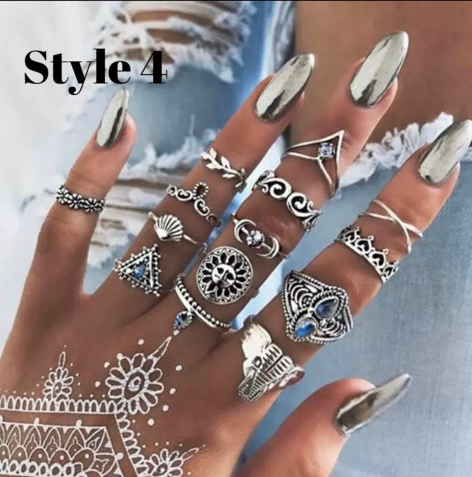 Ring Set, Multi Rings, Stackable Rings, Rings, Statement Rings, Silver ...