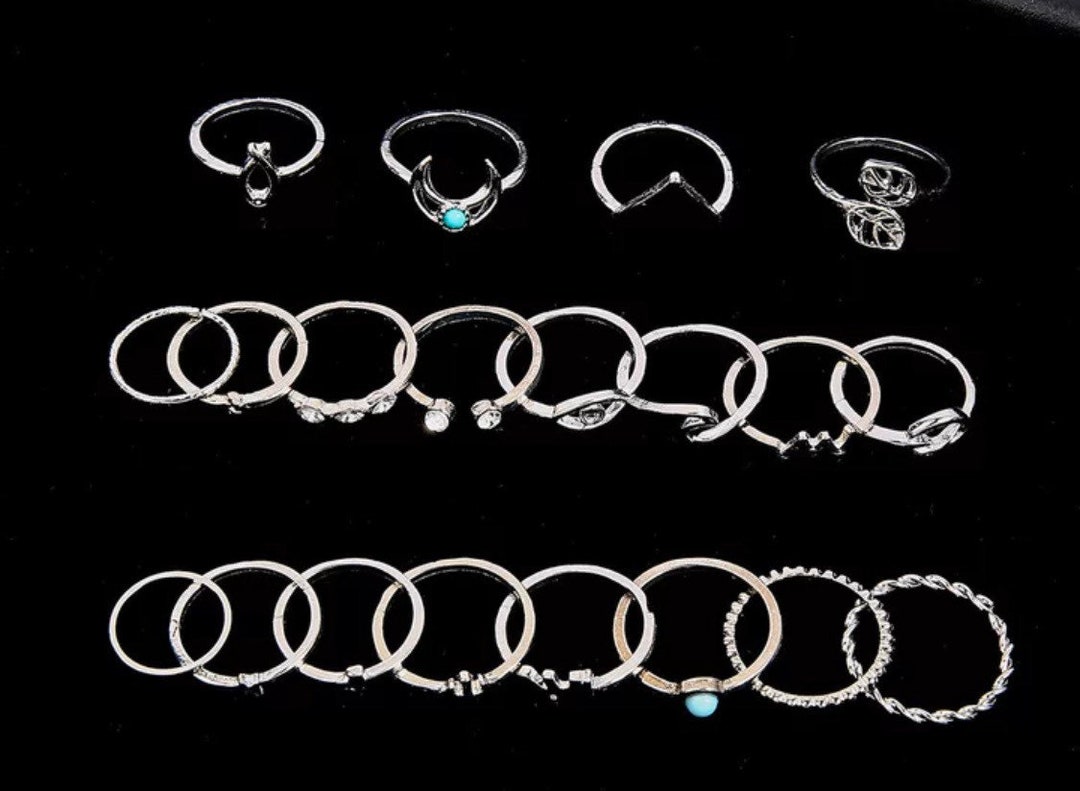 Ring Set,multi Rings, Stackable Rings, Rings, Statement Rings, Silver ...