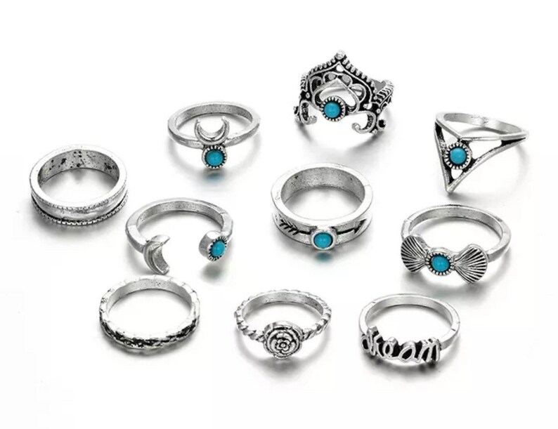 Ring Setmulti Rings Stackable Rings Rings Statement Rings - Etsy