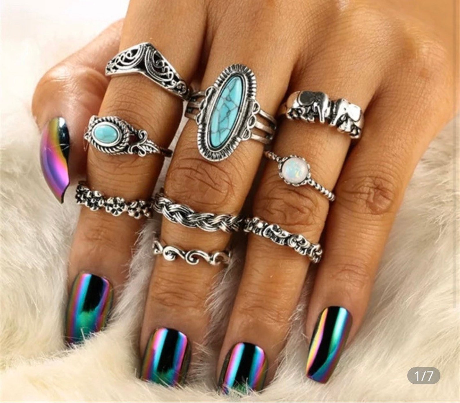 Ring Setmulti Rings Stackable Rings Rings Statement Rings - Etsy