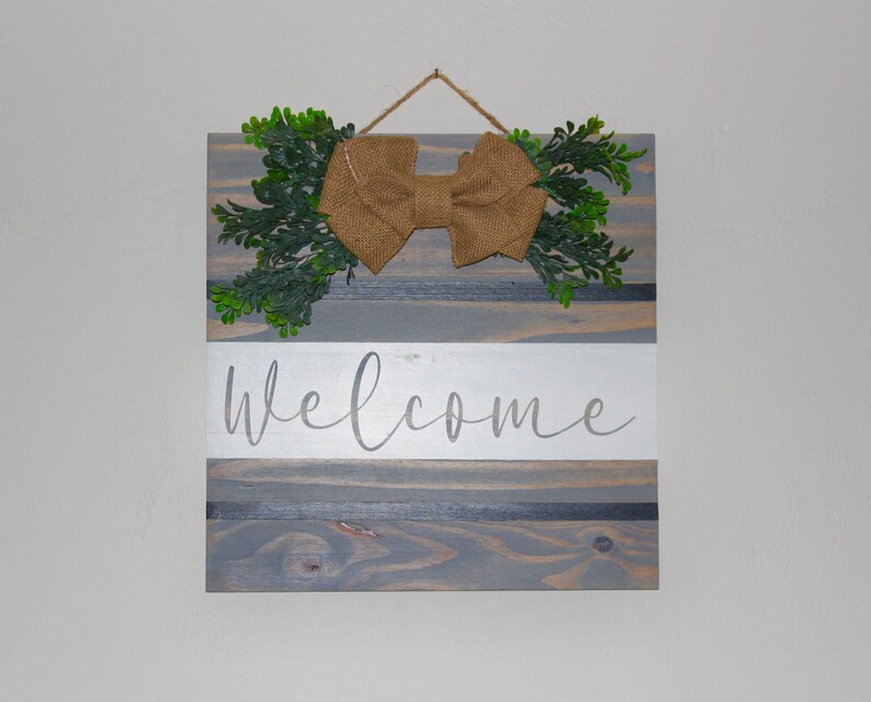 Square Welcome Door Sign/door Hanger/front Door Sign | Etsy