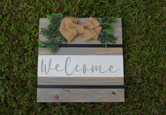 Square Welcome Door Sign/door Hanger/front Door Sign | Etsy