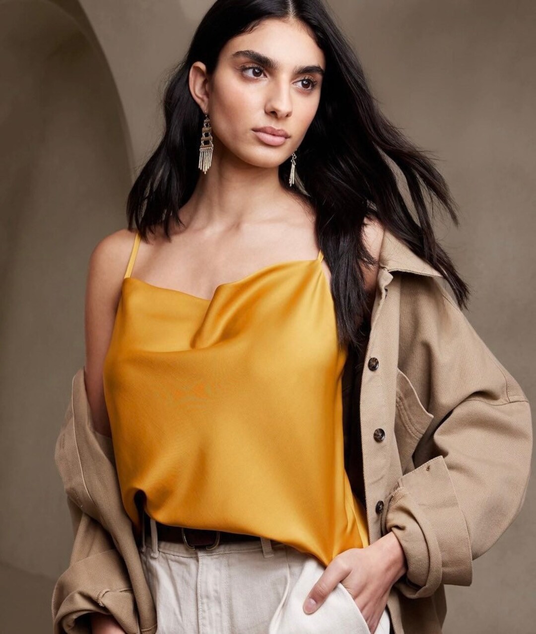 100% Silk Satin Cowl Neck Top, Cowl Neck Cami Top, Bridesmaids Cami ...