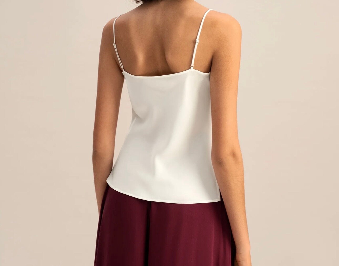 100% Silk Satin Cowl Neck Top, Cowl Neck Cami Top, Bridesmaids Cami ...