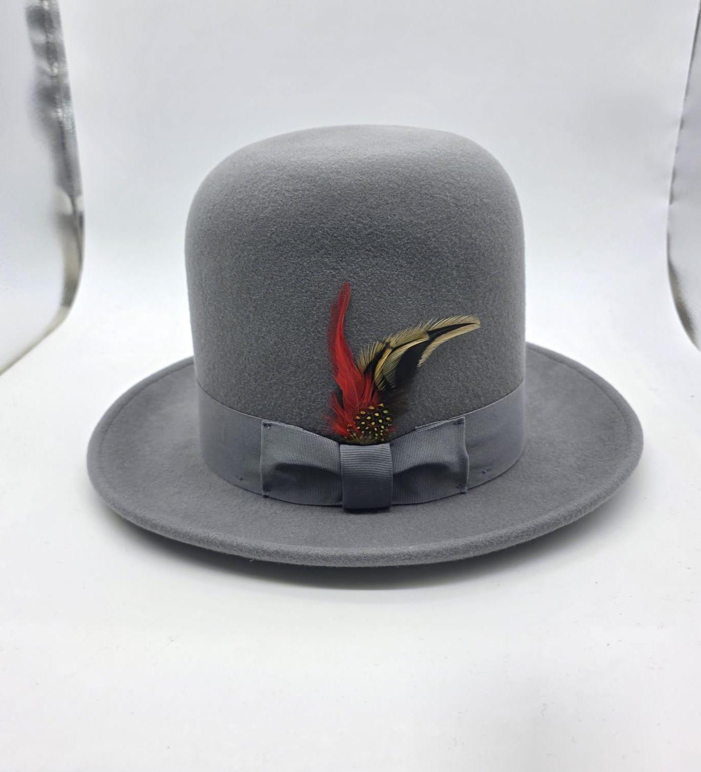 Oversized Wool Bowler Hat: Tall Crown, Handcrafted, Available in ...