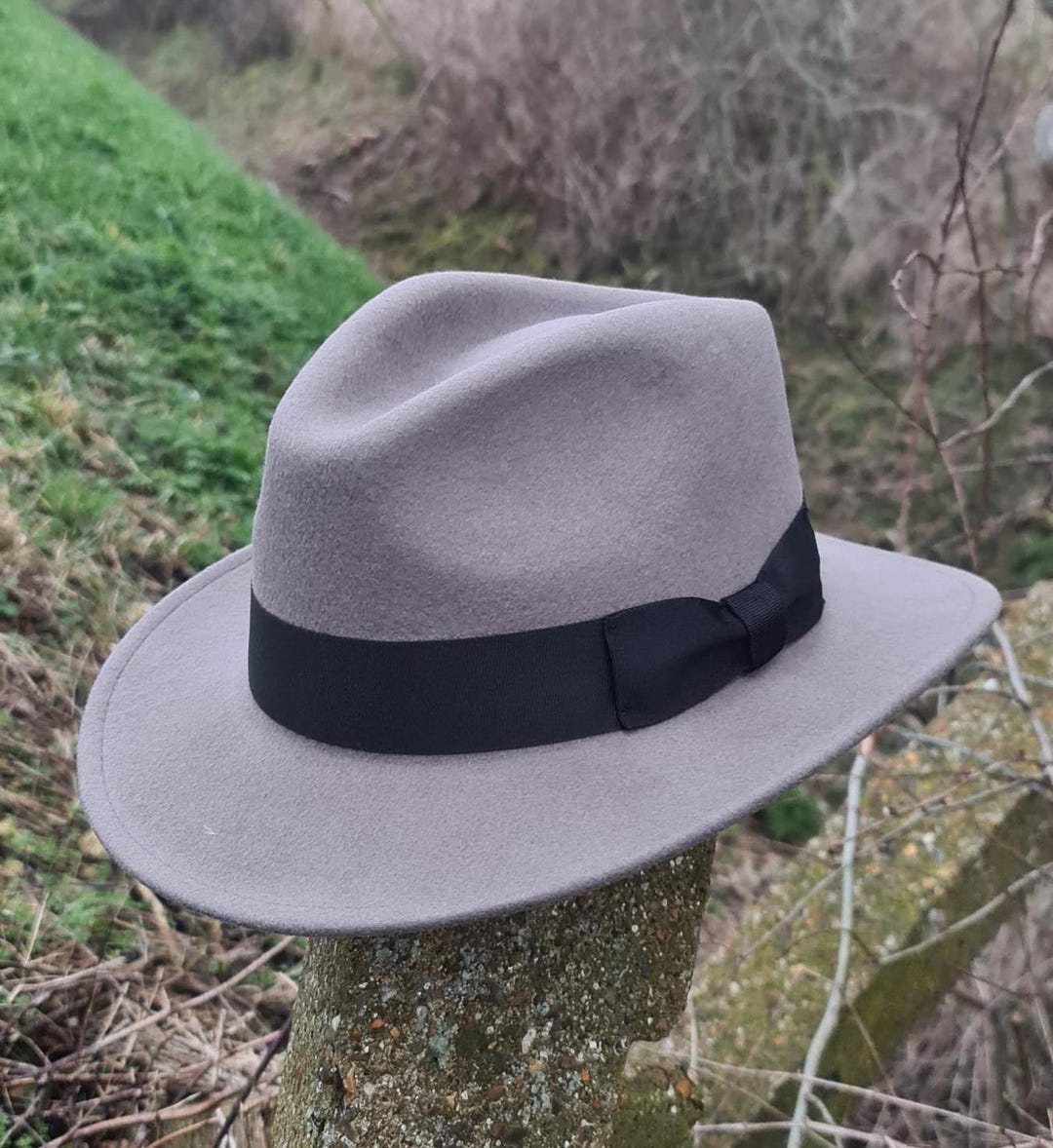 Personalized Crushable Wool Fedora: Indiana Jones Style 1940s Hat ...