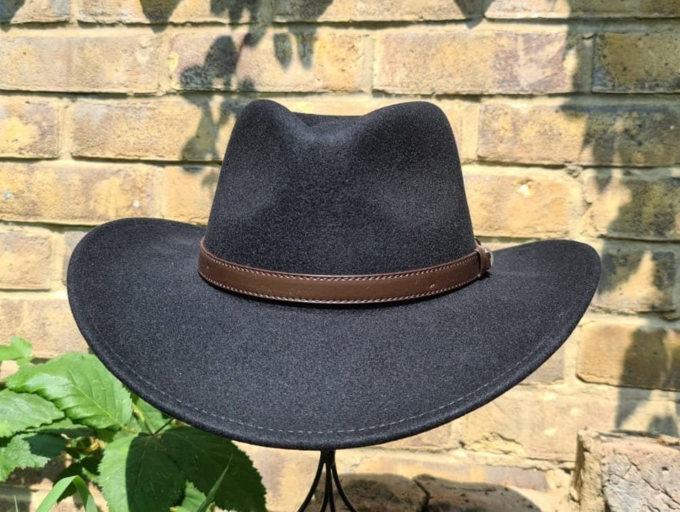 COWBOY HAT Crushable 100%Wool Cowboy Hat Teardrop Pinched | Etsy