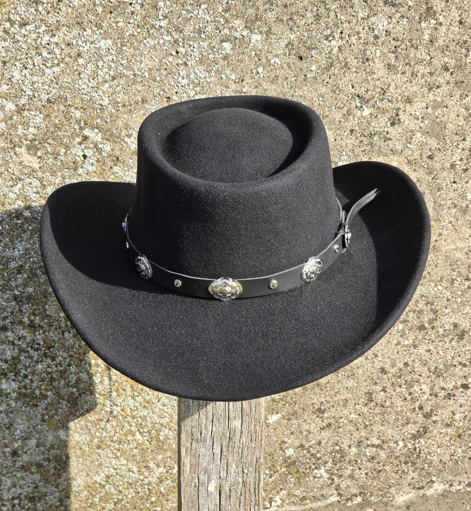 Customizable Wool Felt Gambler Hat: Wide Brim Cowboy Style - Etsy