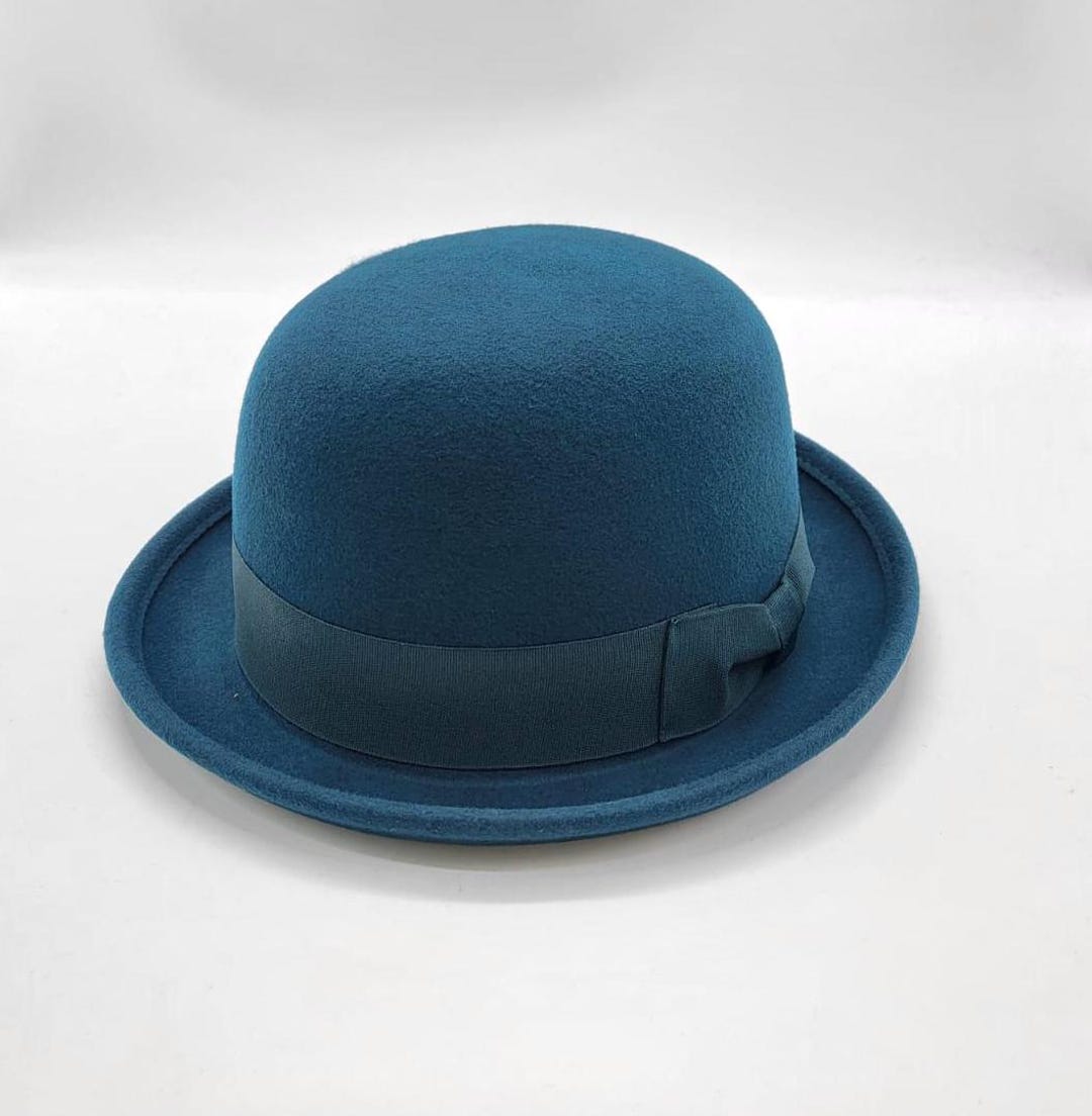 Personalized Classic Bowler Hat Soft Crushable Fur Felt Derby ...