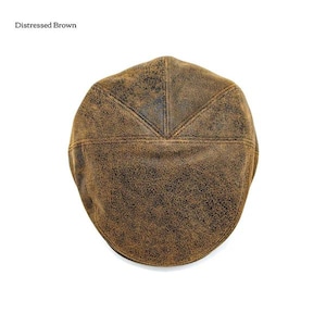 Handcrafted Distressed Sheepskin Leather Flat Cap: Vintage Gatsby Hat S ...