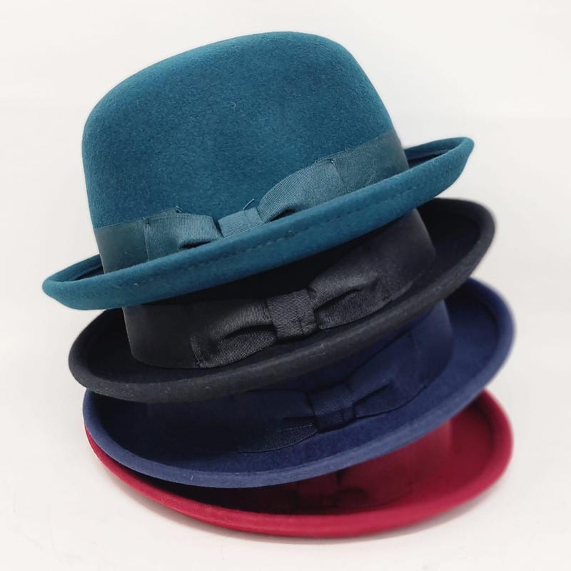 Blue Bowler Hats - Etsy