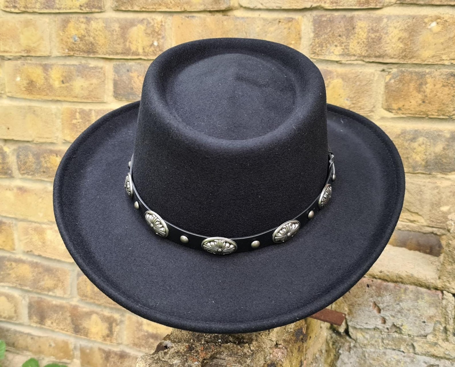 Customizable Wool Felt Gambler Hat: Wide Brim Cowboy Style - Etsy