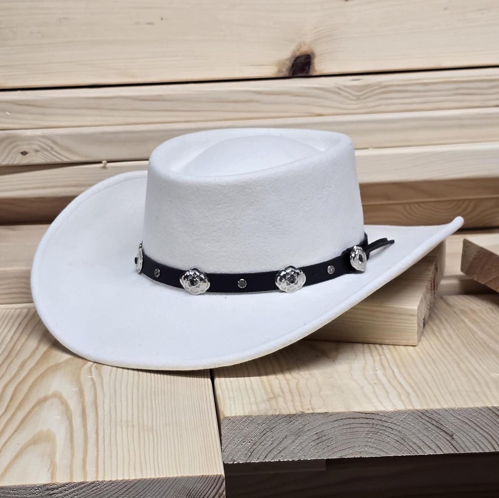 Customizable Wool Felt Gambler Hat: Wide Brim Cowboy Style - Etsy