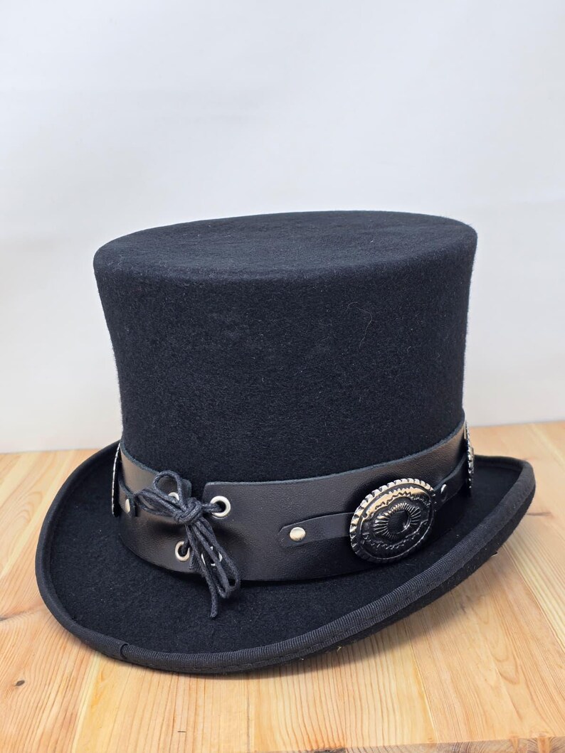Handcrafted Wool Felt Top Hat: Personalise Slash Top Hat Victorian ...