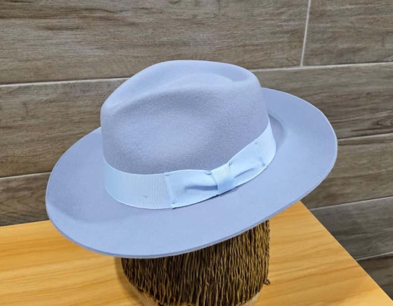 Wide Brim Wool Fedora: Classic Snap-brim Hat, Custom Band - Etsy