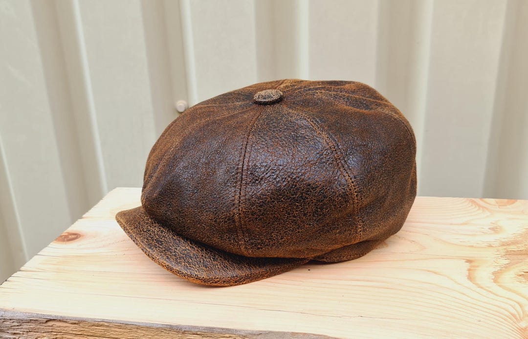 Customizable Newsboy Cap | Handcrafted Genuine Sheepskin Leather ...