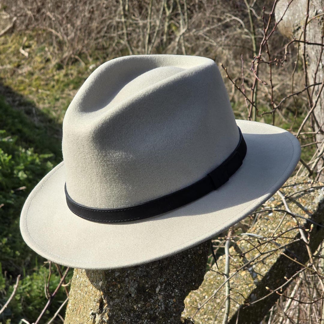 Handmade Wool Felt Fedora: Crushable Travel Hat With Leather Band - Etsy