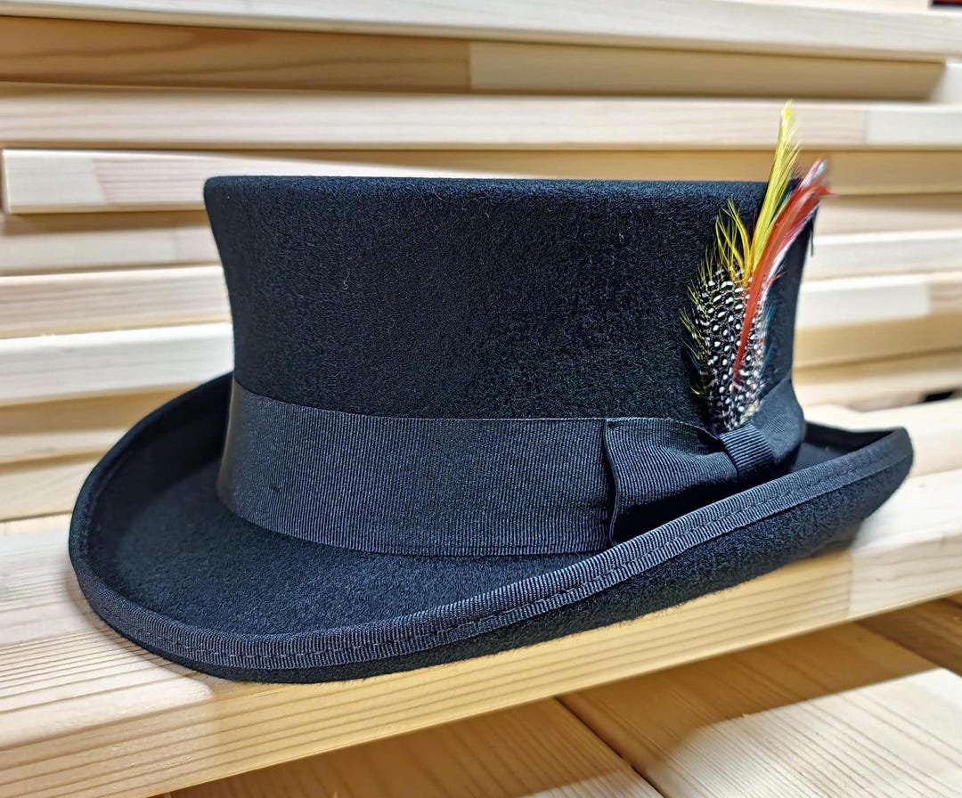 Wool Felt Top Hat: Steampunk Victorian Wedding Hat With Branding Iron ...