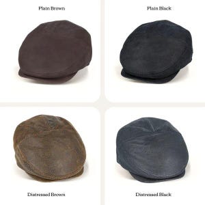 Handcrafted Distressed Sheepskin Leather Flat Cap: Vintage Gatsby Hat S ...