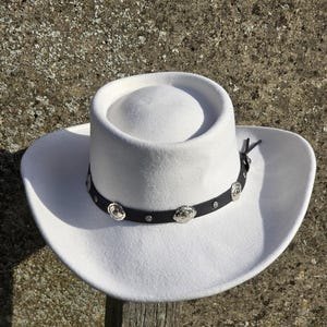 Customizable Wool Felt Gambler Hat: Wide Brim Cowboy With Buckle - Etsy