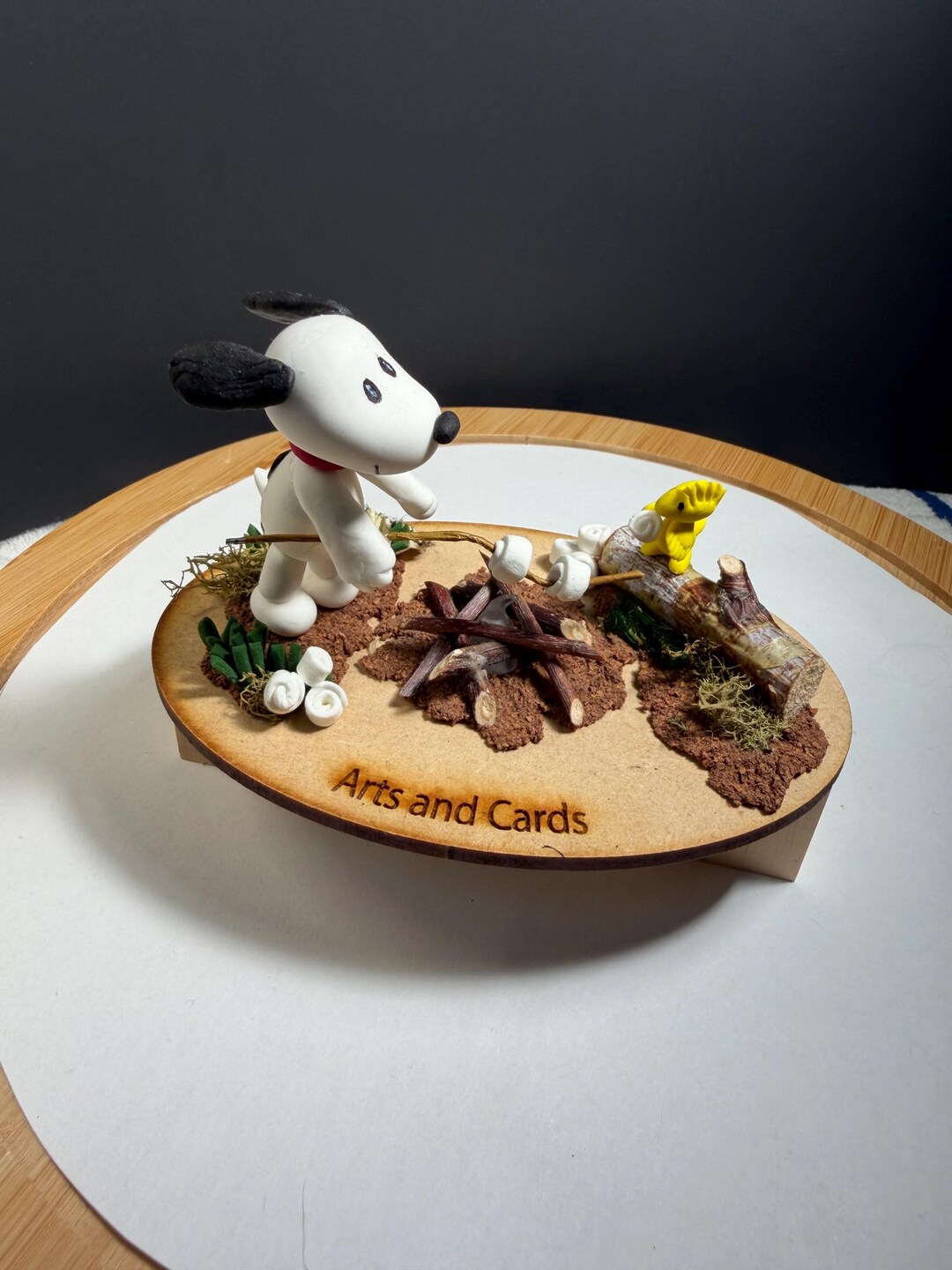CLAY SNOOPY CAMPFIRE - Handmade Campfire Clay Dog Decor - Unique Clay ...