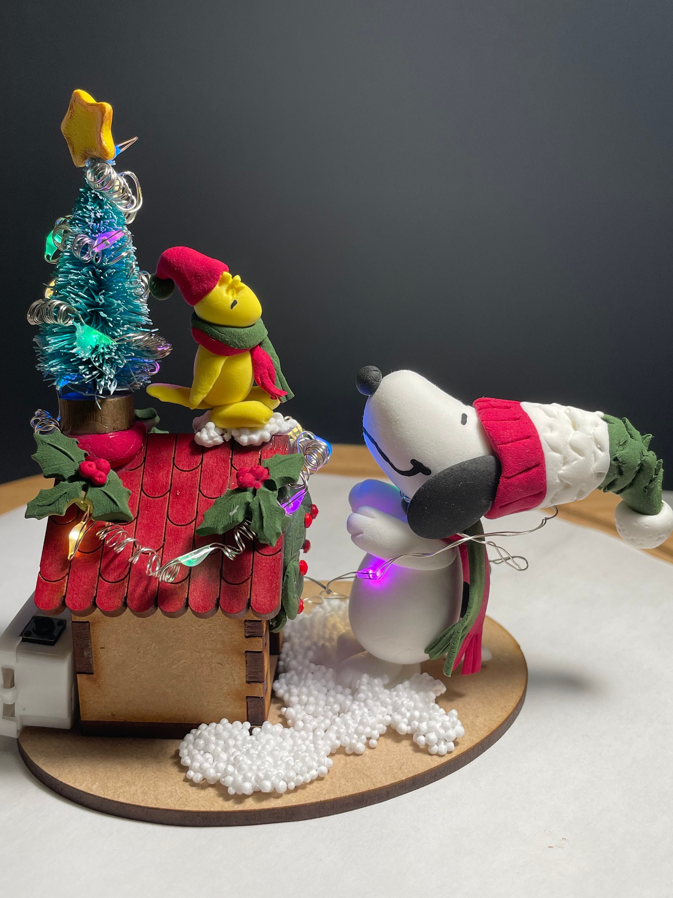 SNOOPY CLAY CHRISTMAS Handmade Snoopy Clay Decorating House - Etsy