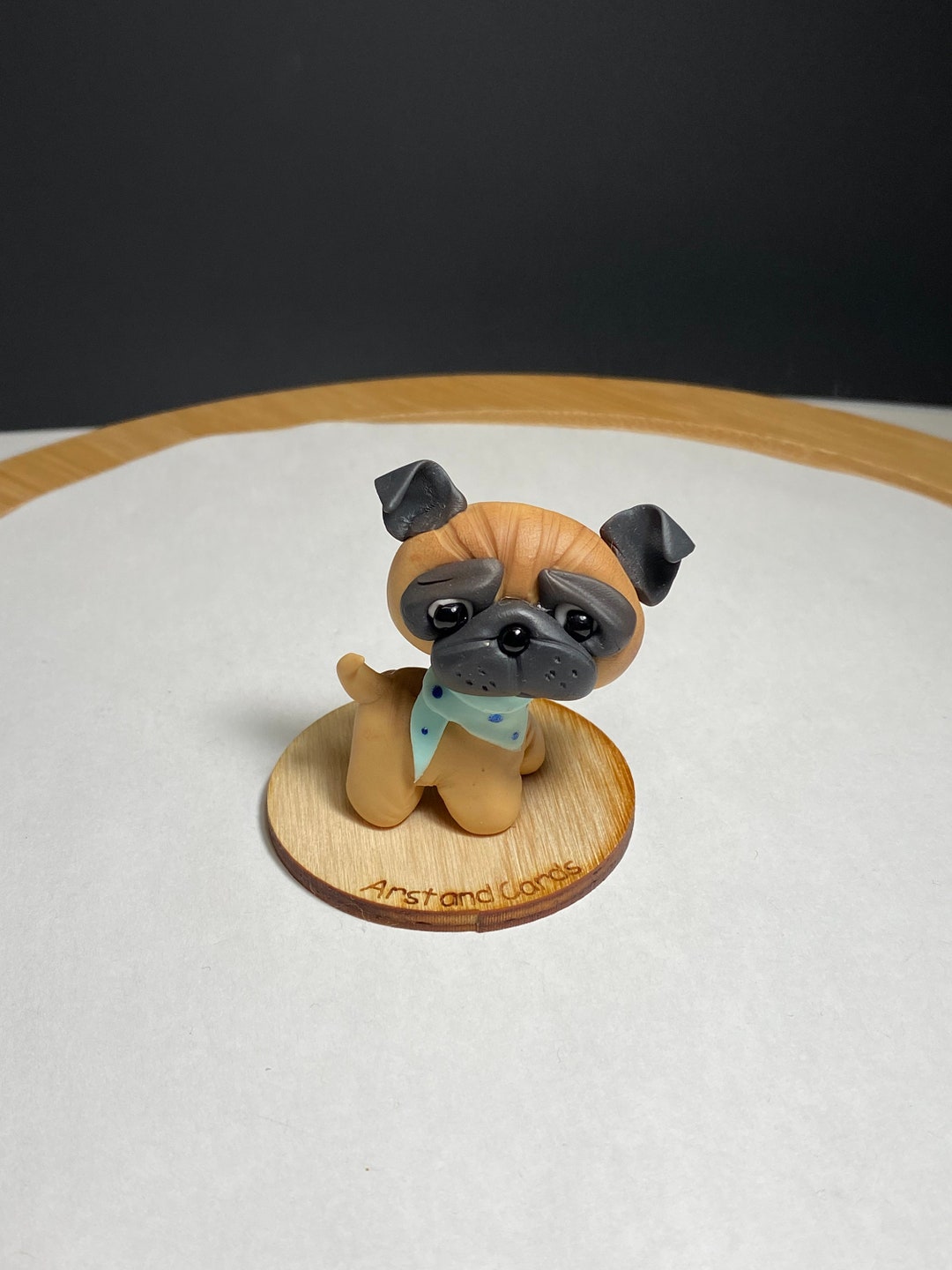 CLAY PUG DOG - Handmade Clay Pug Dog - Unique Clay Pug Dog - Cute Clay ...