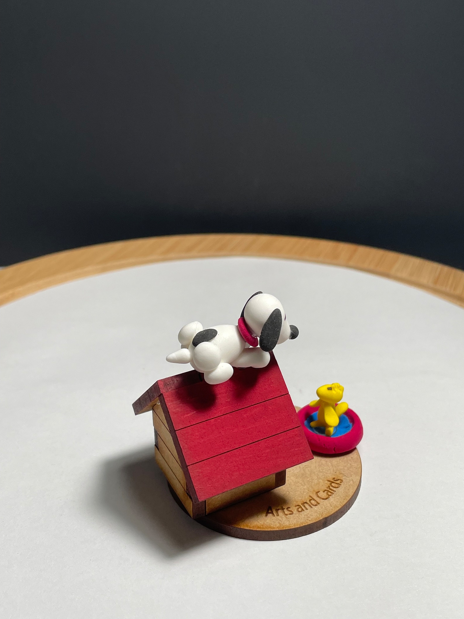 CLAY SPECIAL SNOOPY - Clay Handmade Unique Snoopy Lying Down on House ...