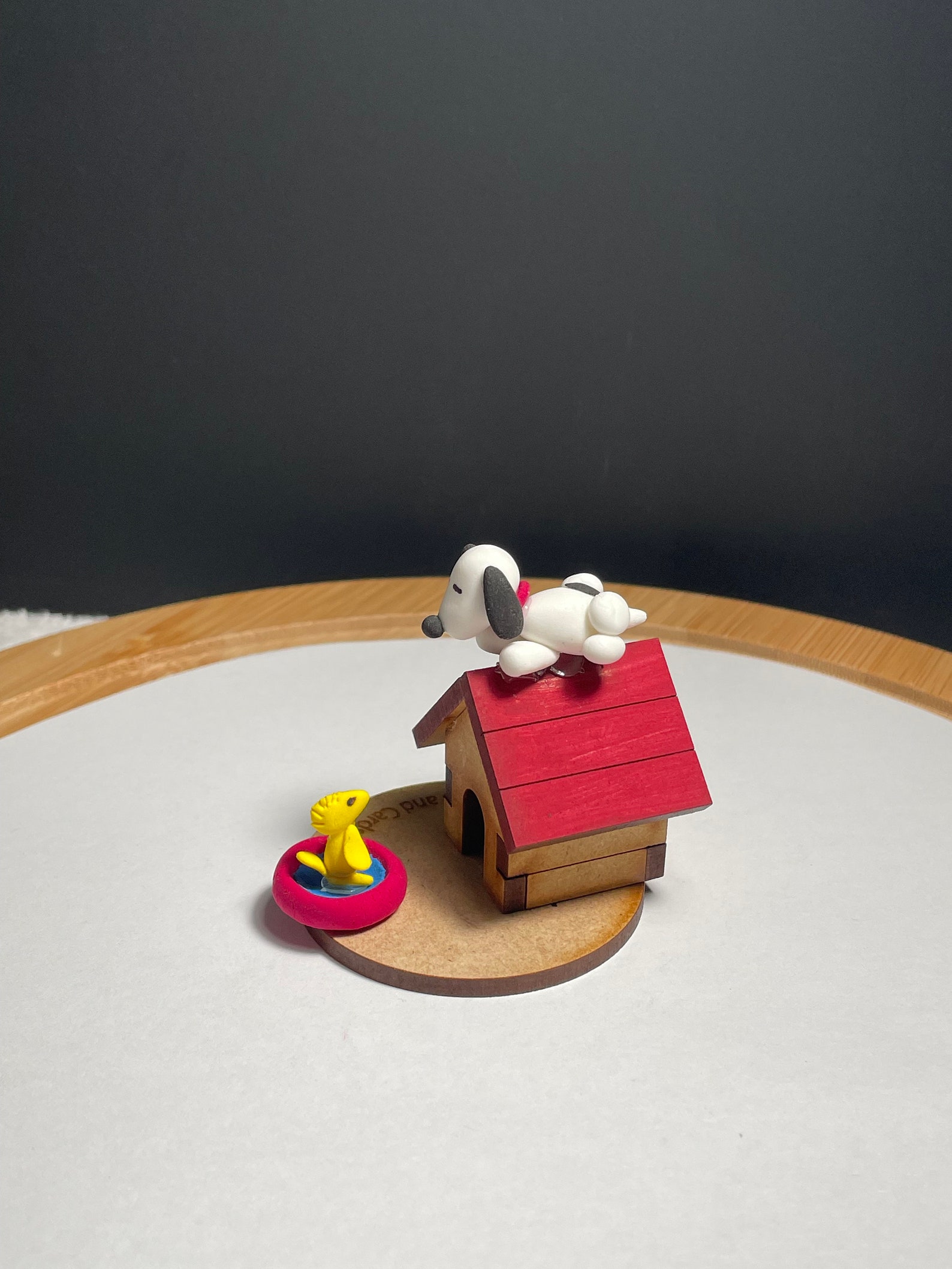 CLAY SPECIAL SNOOPY - Clay Handmade Unique Snoopy Lying Down on House ...