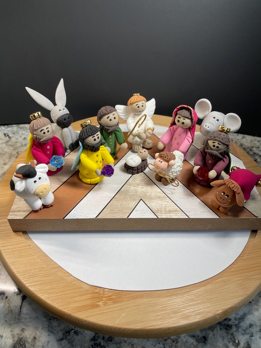 CLAY NATIVITY SET- 13 Piece Handmade Special Nativity Set - Unique Clay ...