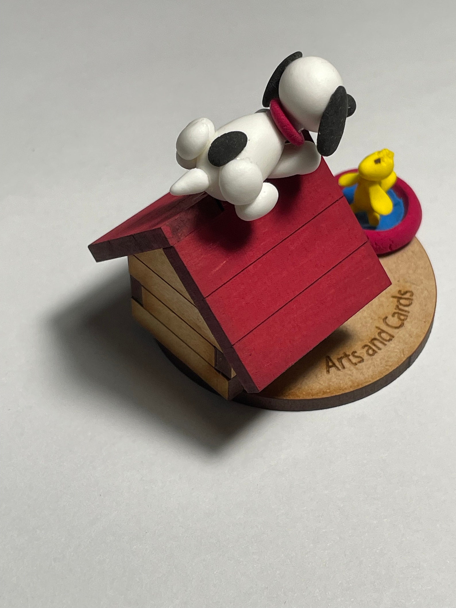 CLAY SPECIAL SNOOPY - Clay Handmade Unique Snoopy Lying Down on House ...